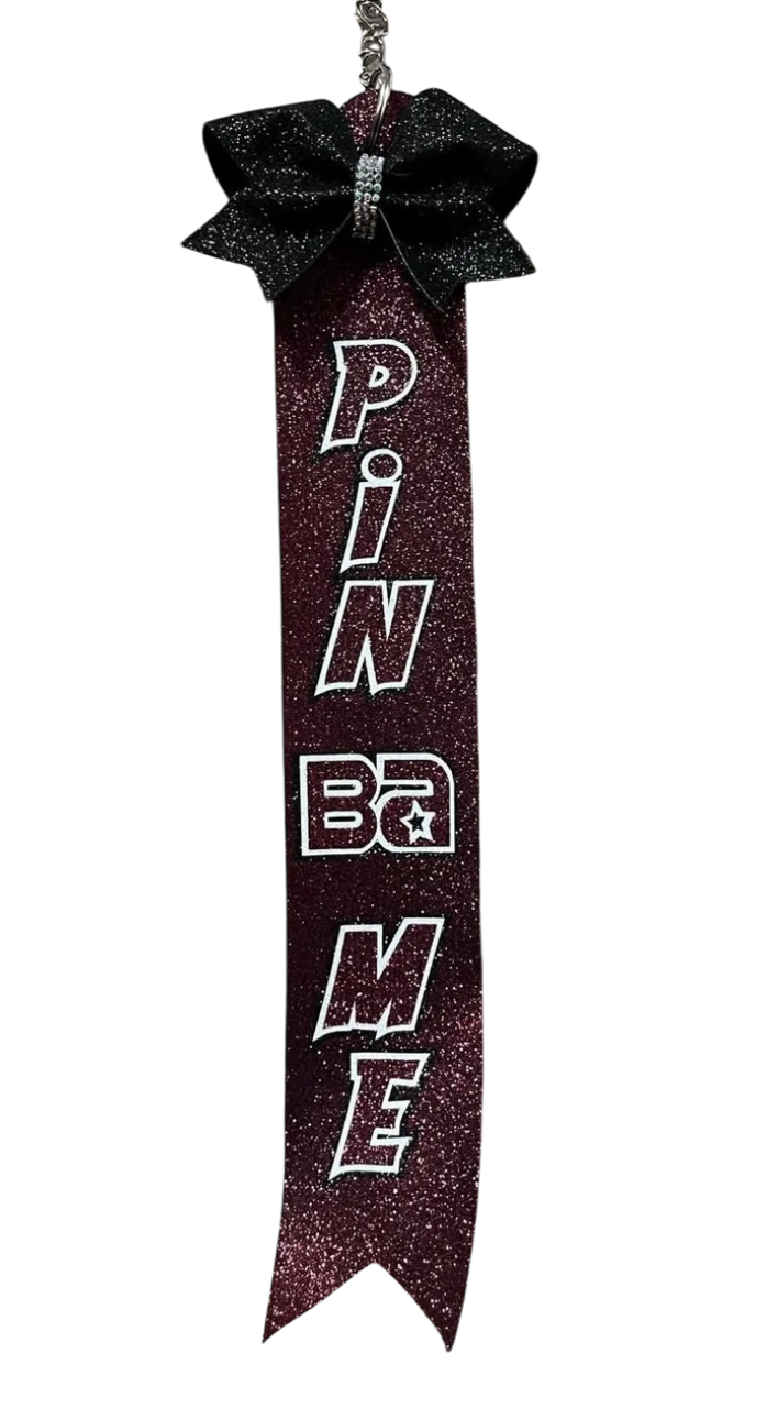 Custom Pin Me Ribbon- with Mini Bow – Build A Bow